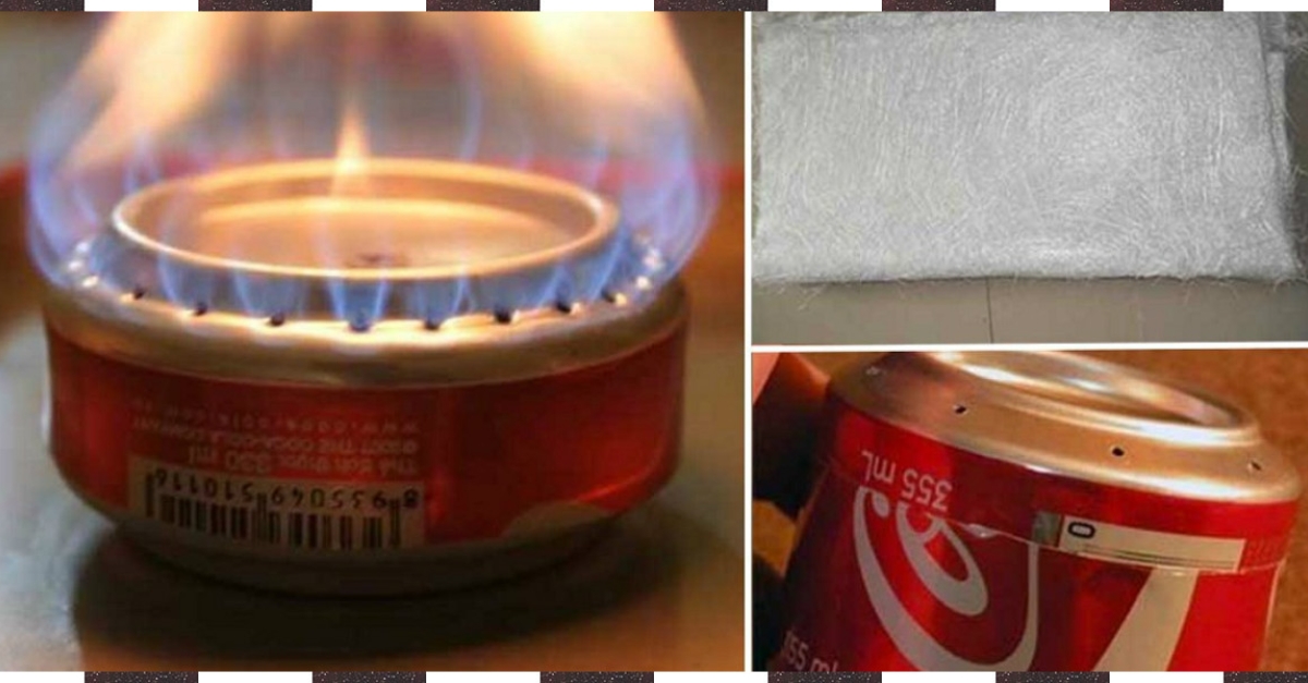 Voici comment faire un petit réchaud pour vos voyages, avec une canette ...